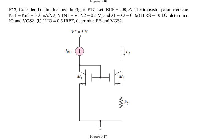 Solved Consider the circuit shown in ﻿Figure P17. ﻿Let IREF | Chegg.com