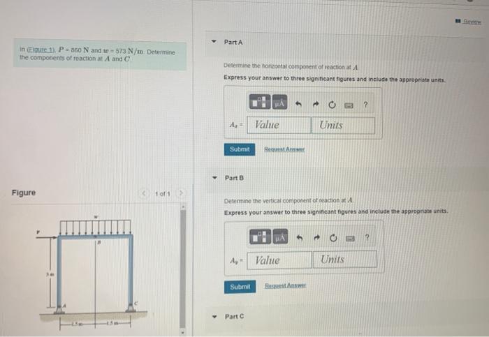 Solved in (Fique - 1), P=860 N and 10=573 N/m. Determine the | Chegg.com
