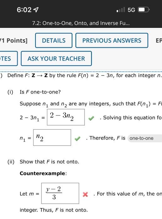 Solved Define F:Z→Z by the rule F(n)=2−3n, for each integer | Chegg.com