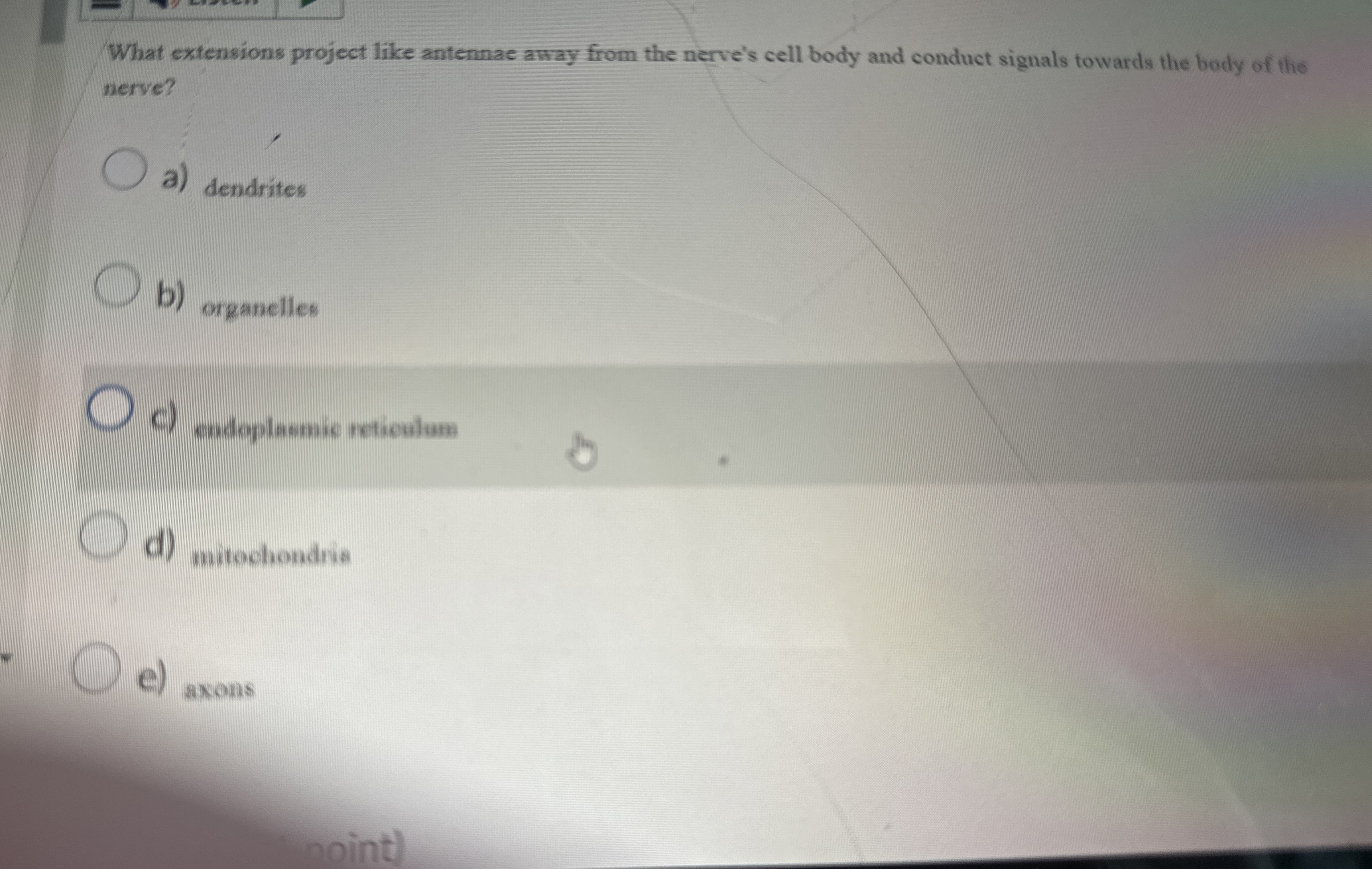 Solved What extensions project like antennae away from the | Chegg.com