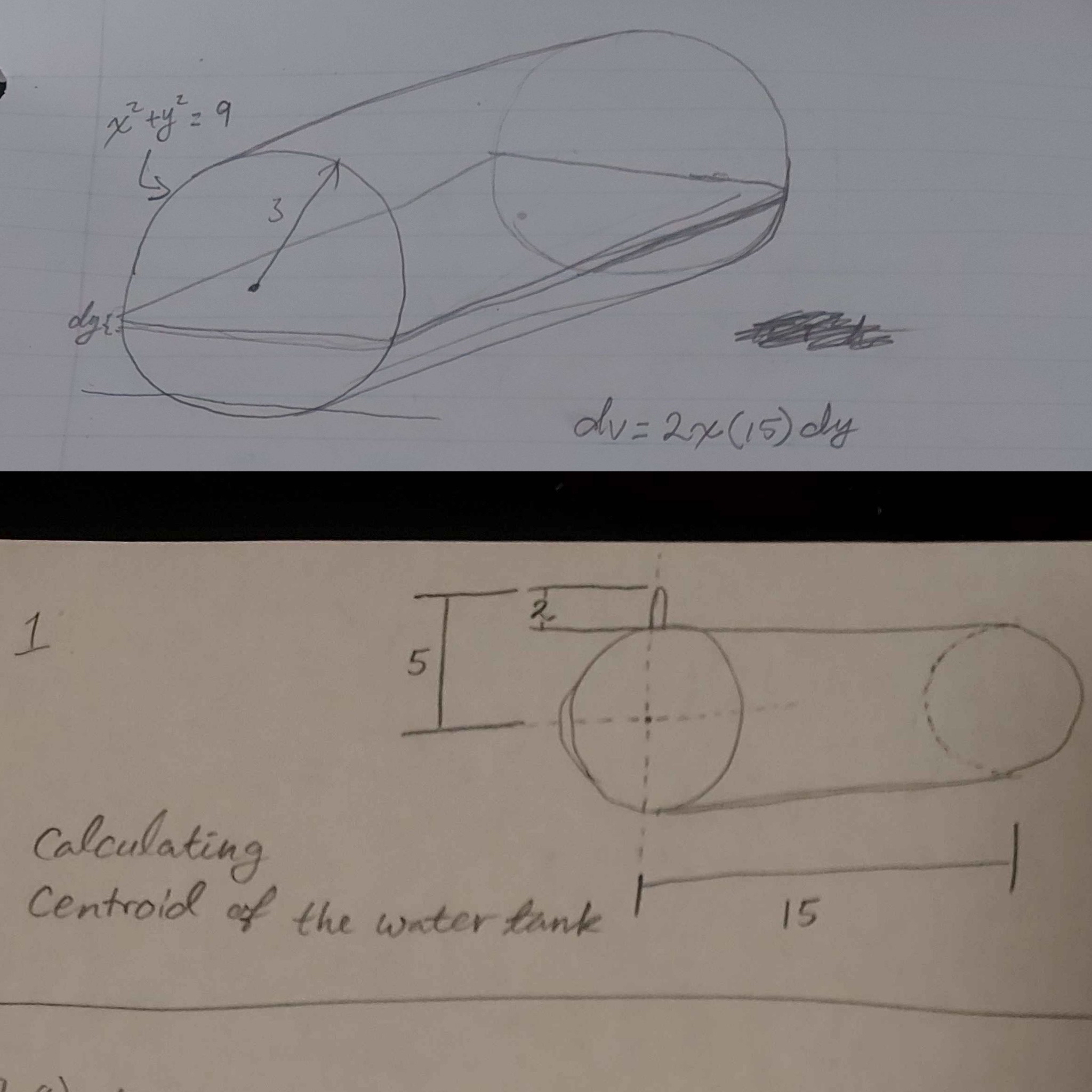 Solved Calculate the centroid of the water tank and the | Chegg.com