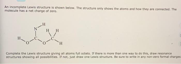 Solved An incomplete Lewis structure is shown below. The | Chegg.com