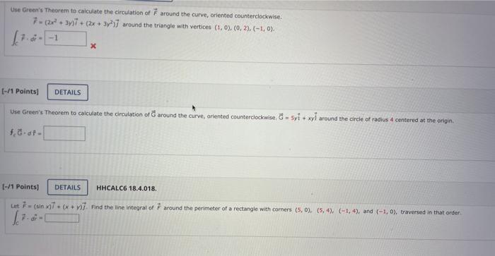 Solved Use Green's Theorem to calculate the circulation of | Chegg.com