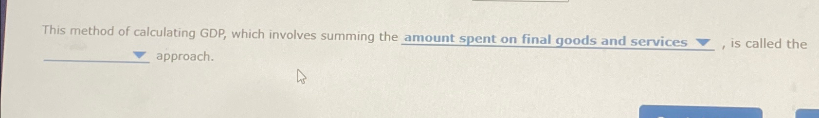 Solved This method of calculating GDP, ﻿which involves | Chegg.com