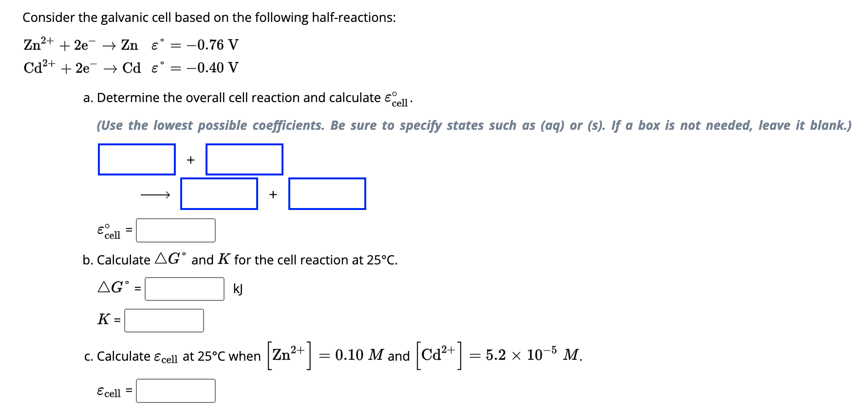 Solved Consider The Galvanic Cell Based On The Following