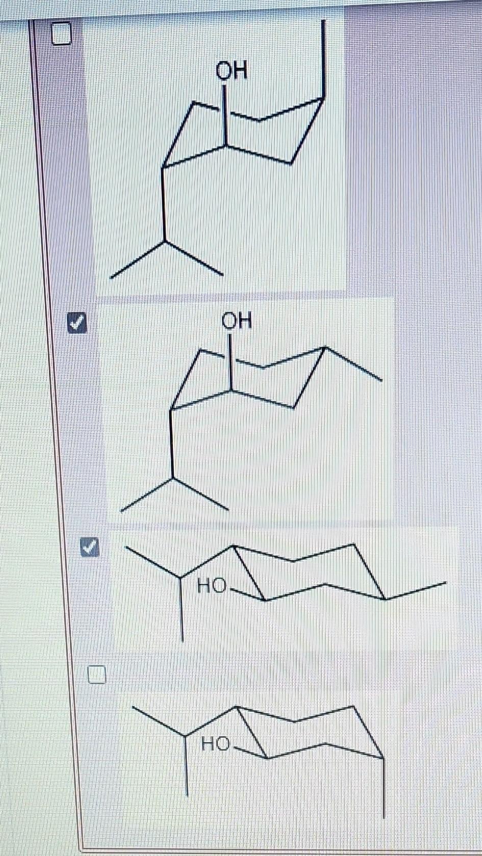 Solved MentholSelect both chair conformations of menthol. | Chegg.com Solved MentholSelect both chair conformations of menthol. | Chegg.com