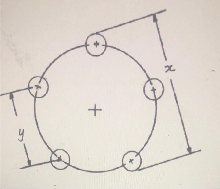 Solved In the following bolt circle, five small circles are | Chegg.com