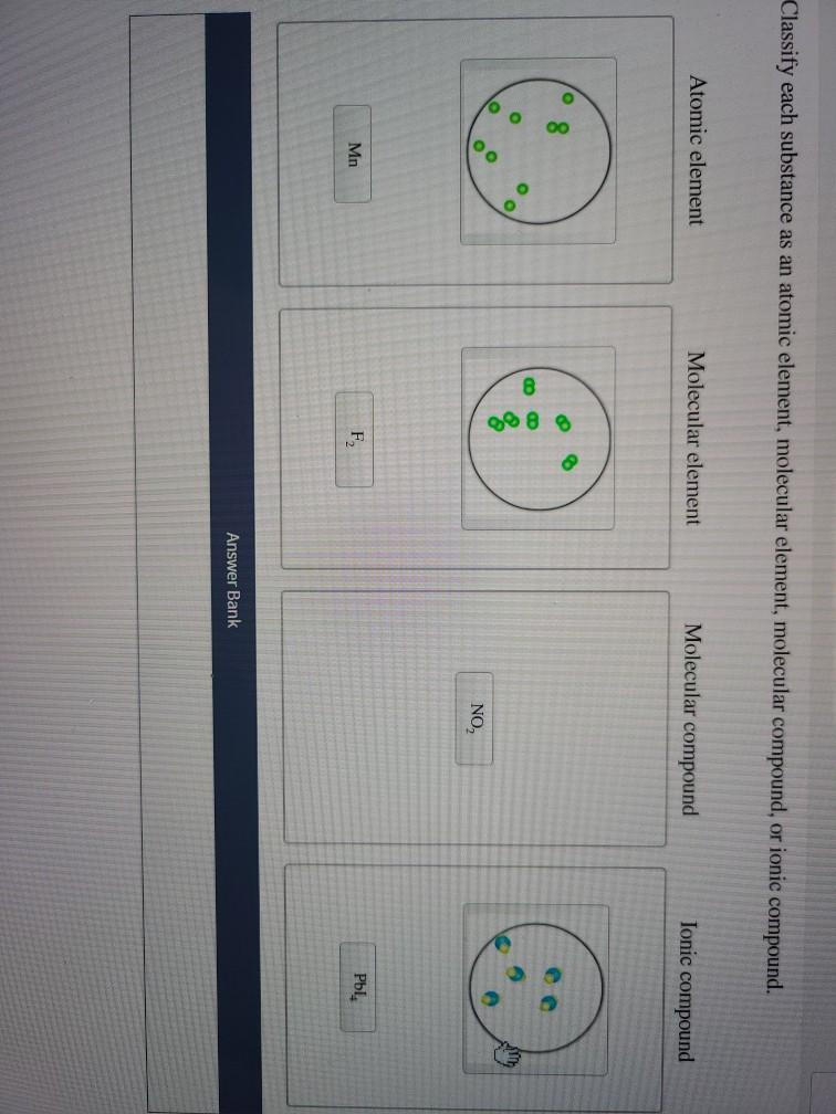 Solved Classify each substance as an atomic element, | Chegg.com