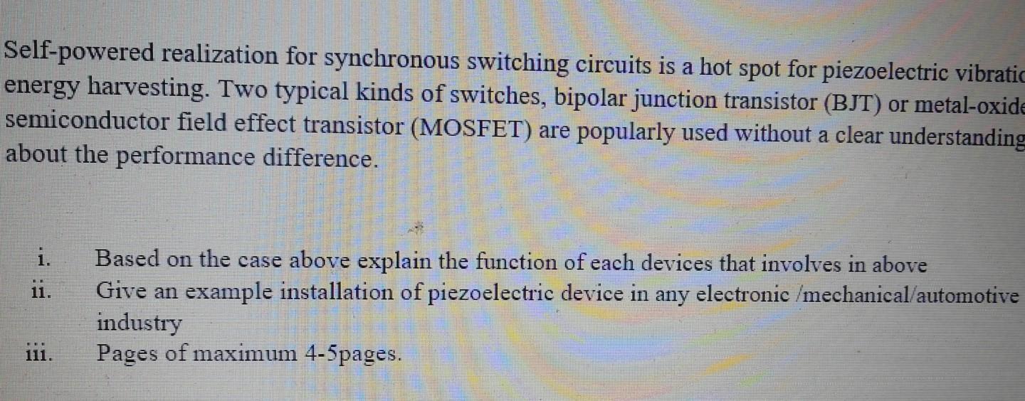 Solved Self-powered realization for synchronous switching | Chegg.com