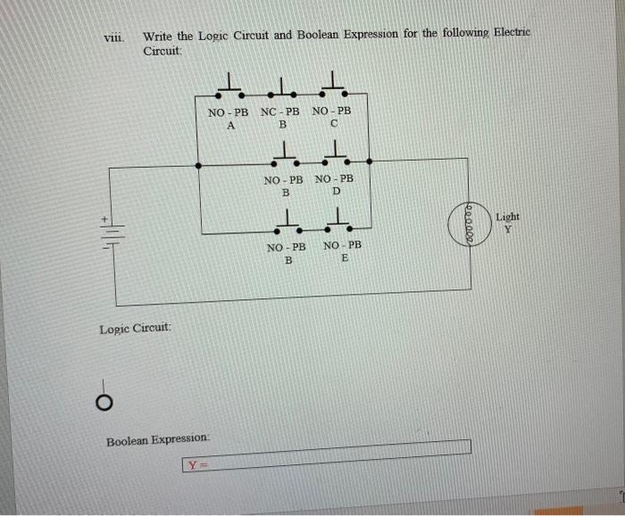 Viii Write The Logic Circuit And Boolean Expression 