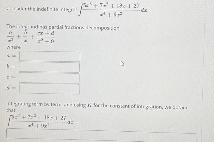 Solved Consider the indefinite integral | Chegg.com