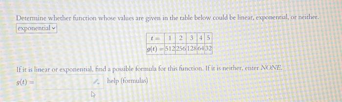 Solved Determine whecher function whose values are given in | Chegg.com