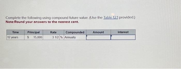 Solved Complete the following using compound future value. | Chegg.com