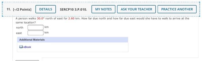 Solved 10. (-/1 Points) DETAILS SERCP10 2.WU.006. MY NOTES | Chegg.com Solved 10. (-/1 Points) DETAILS SERCP10 2.WU.006. MY NOTES | Chegg.com