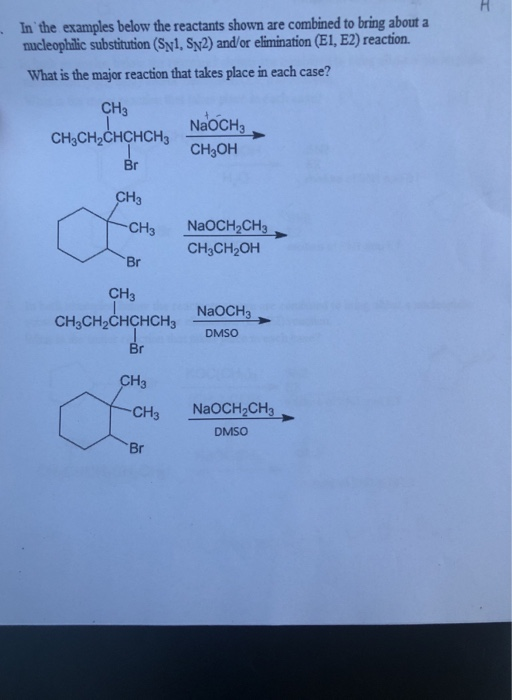 Solved In the examples below the reactants shown are | Chegg.com
