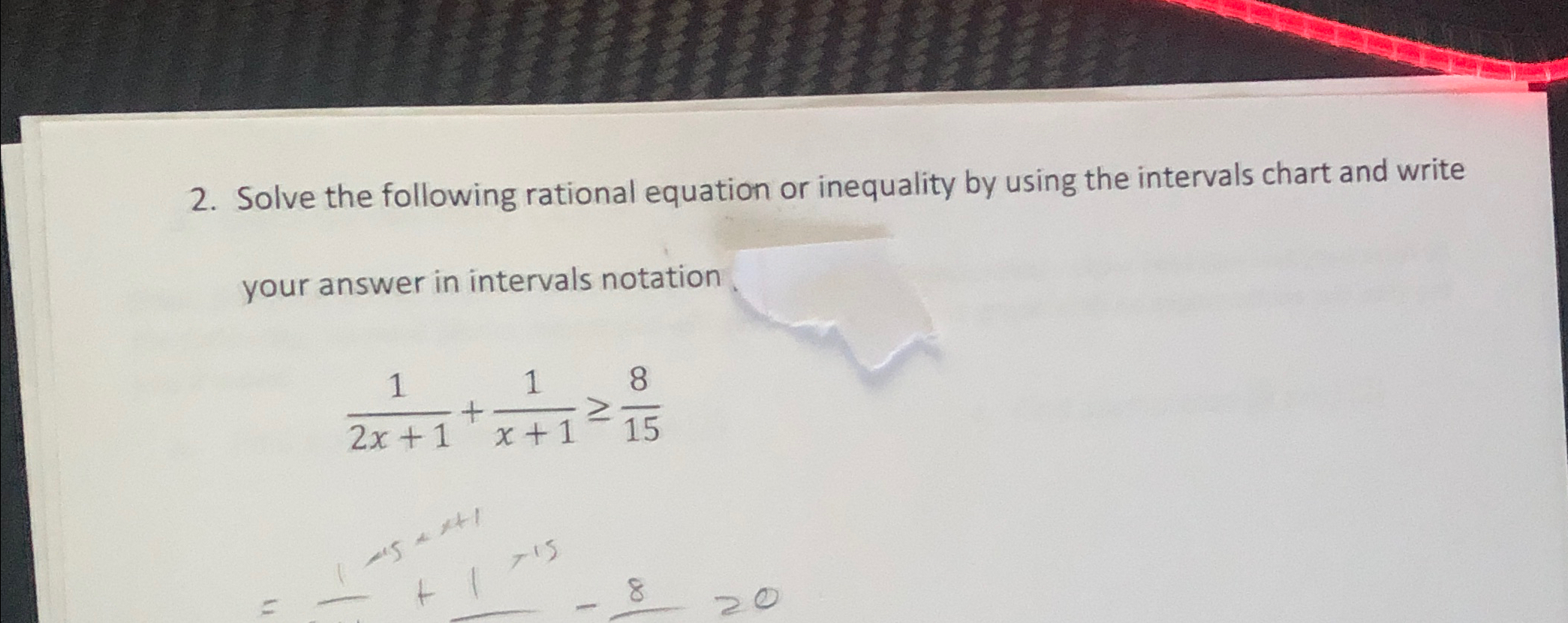 Solved Solve the following rational equation or inequality | Chegg.com