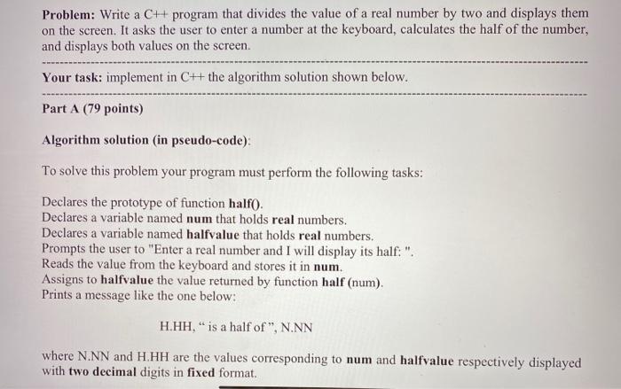Solved Problem: Write a CH program that divides the value of | Chegg.com