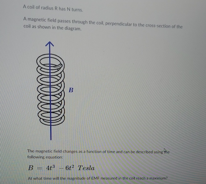 Solved A Coil Of Radius R ﻿has N ﻿turns A Magnetic Field