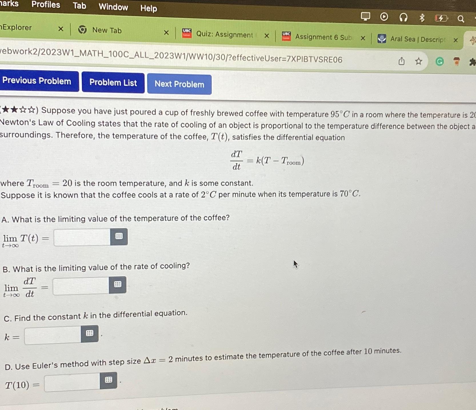 Solved Iarks Profiles Tab Window Help Explorer x|σ| ﻿New Tab | Chegg.com