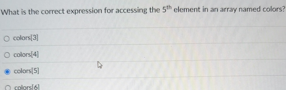 Solved What is the correct expression for accessing the 5th | Chegg.com