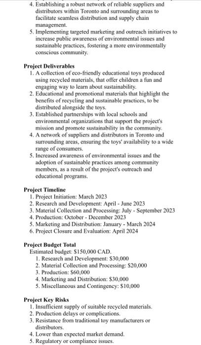 Solved this is my project charter..i want to prepare WBS | Chegg.com