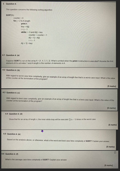 Solved 4.2 ﻿Question 4, (b)With regard to worst-case time | Chegg.com