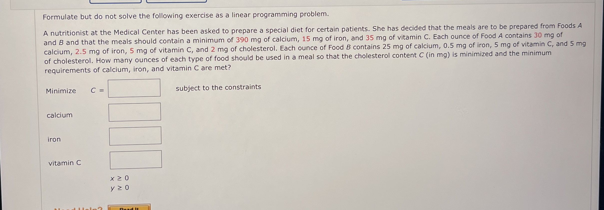 Solved Formulate but do not solve the following exercise as | Chegg.com