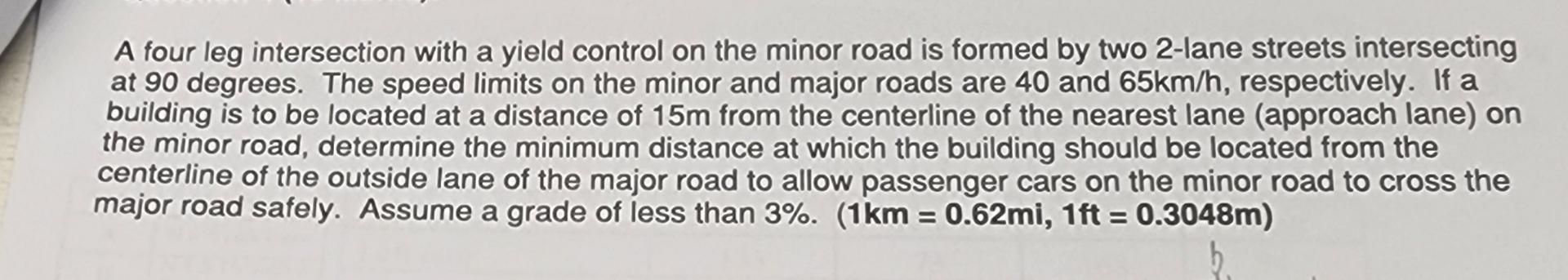 A four leg intersection with a yield control on the | Chegg.com