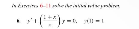 Solved In Exercises 6-11 solve the initial value problem. 1 | Chegg.com