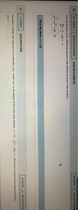 Solved 10 My Notes Ask Your Teache 0 1 Points Previous