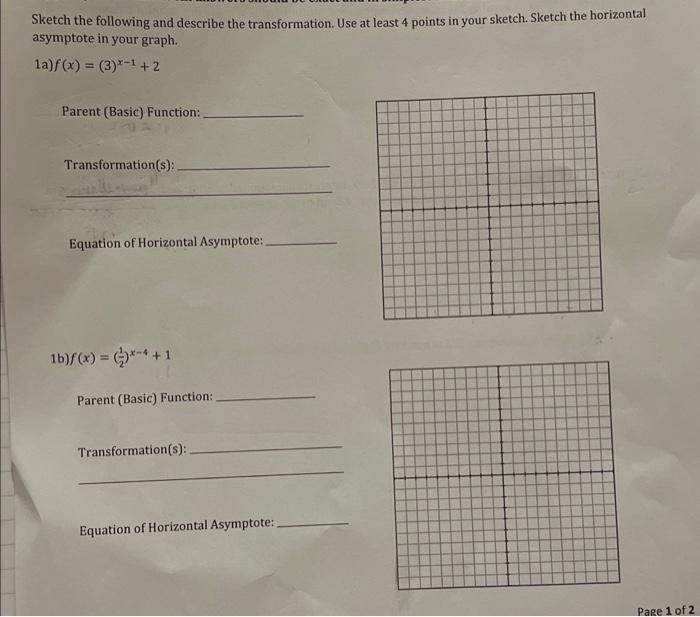 Solved Sketch the following and describe the transformation. | Chegg.com