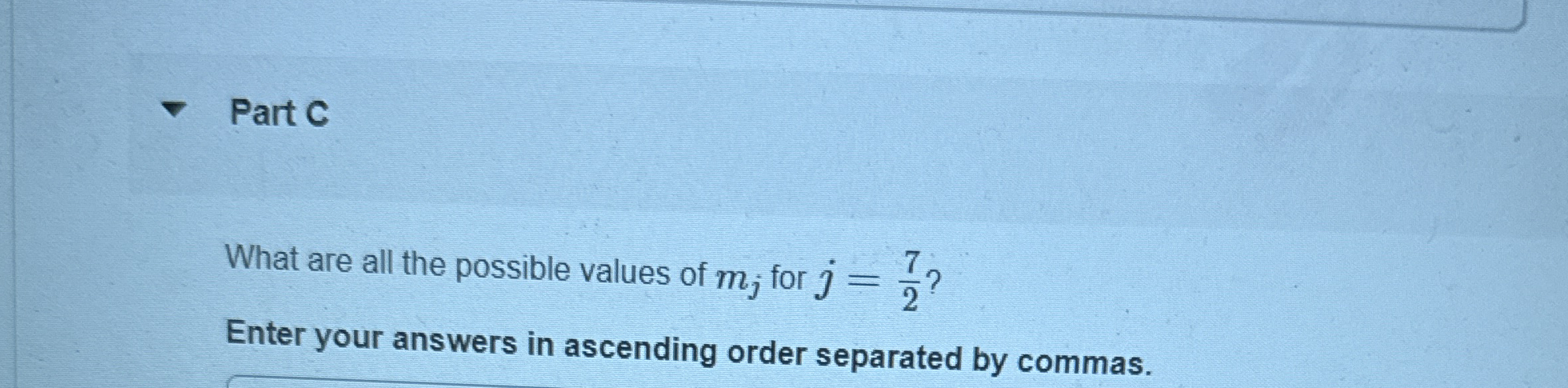 Solved Part CWhat are all the possible values of mj ﻿for | Chegg.com