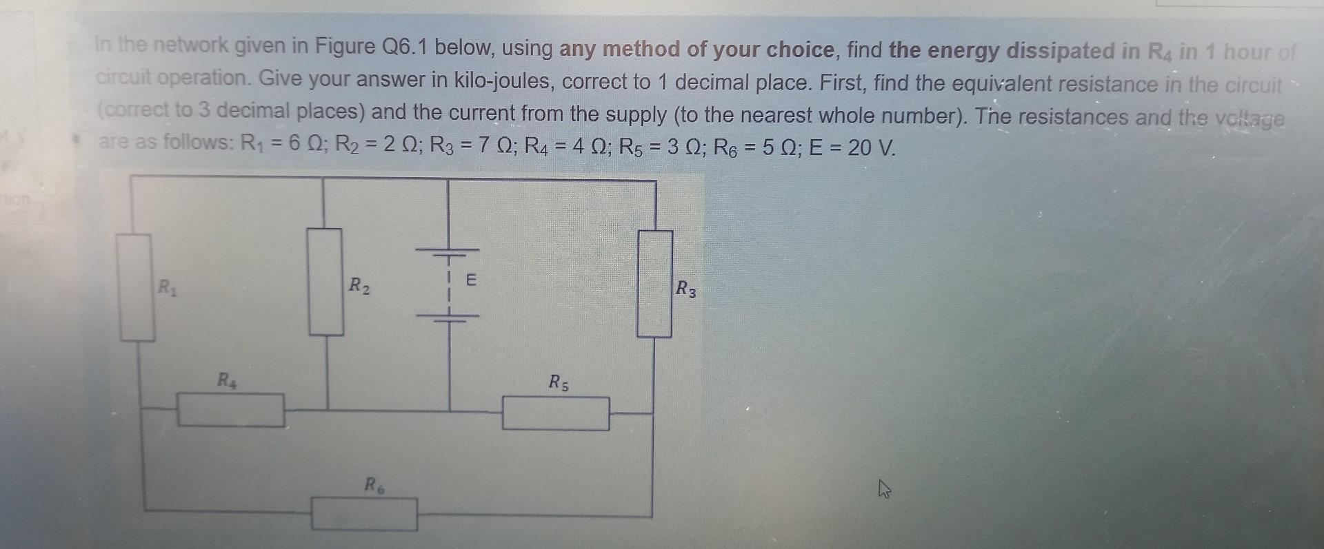 Solved In the network given in Figure Q6.1 below, using any | Chegg.com