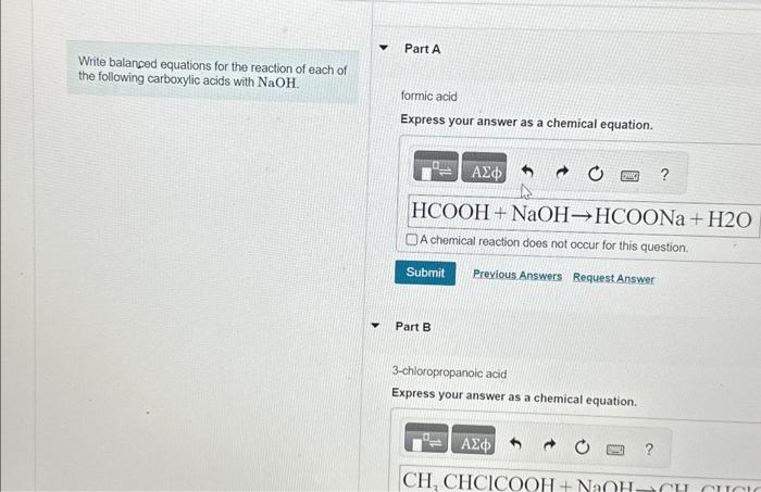 Solved Write balanced equations for the reaction of each of | Chegg.com