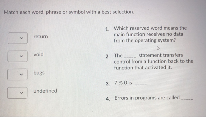 Solved Match each word, phrase or symbol with a best | Chegg.com
