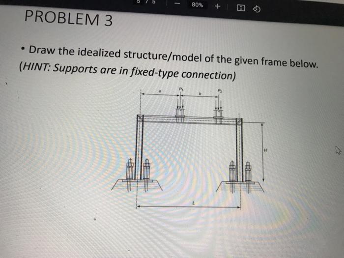 Solved 80% + E PROBLEM 3 • Draw the idealized | Chegg.com