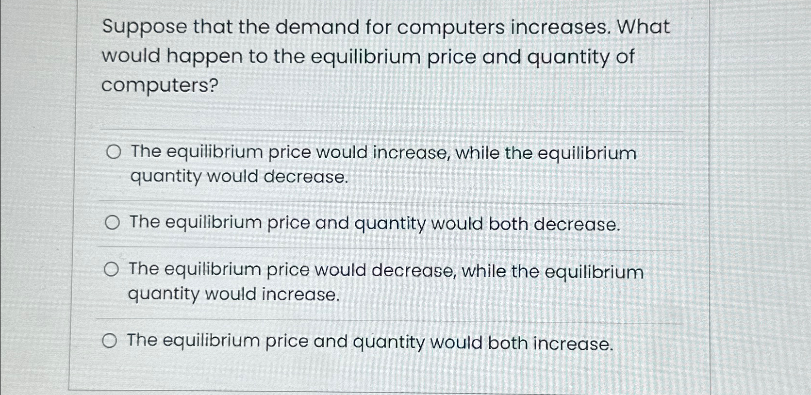Solved Suppose that the demand for computers increases. What | Chegg.com