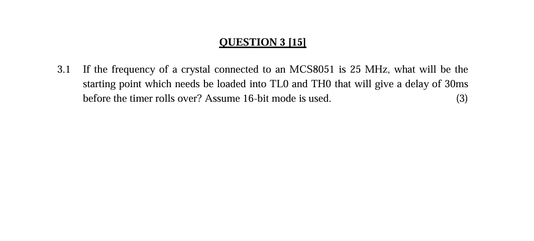 QUESTION 3[15]3.1 ﻿If the frequency of a crystal | Chegg.com