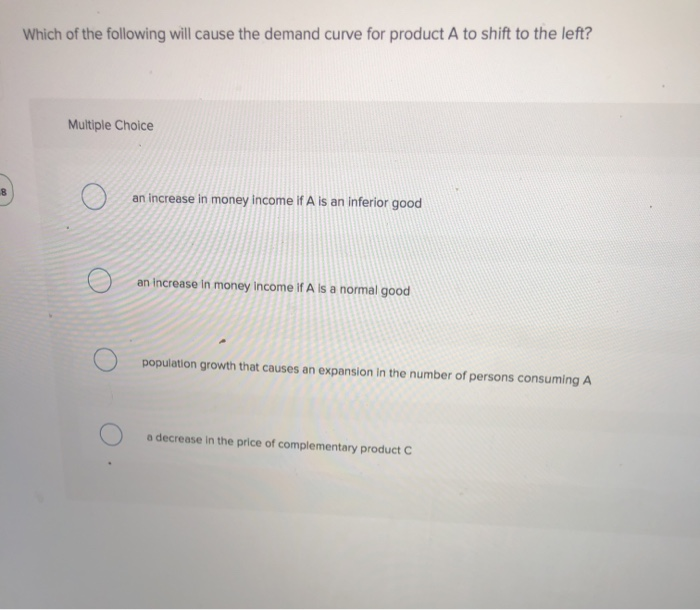Solved Which of the following will cause the demand curve | Chegg.com