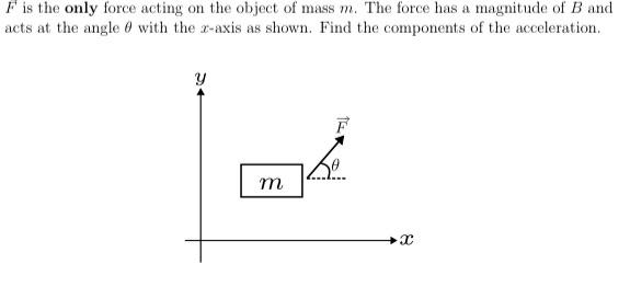 Solved F Is The Only Force Acting On The Object Of Mass M