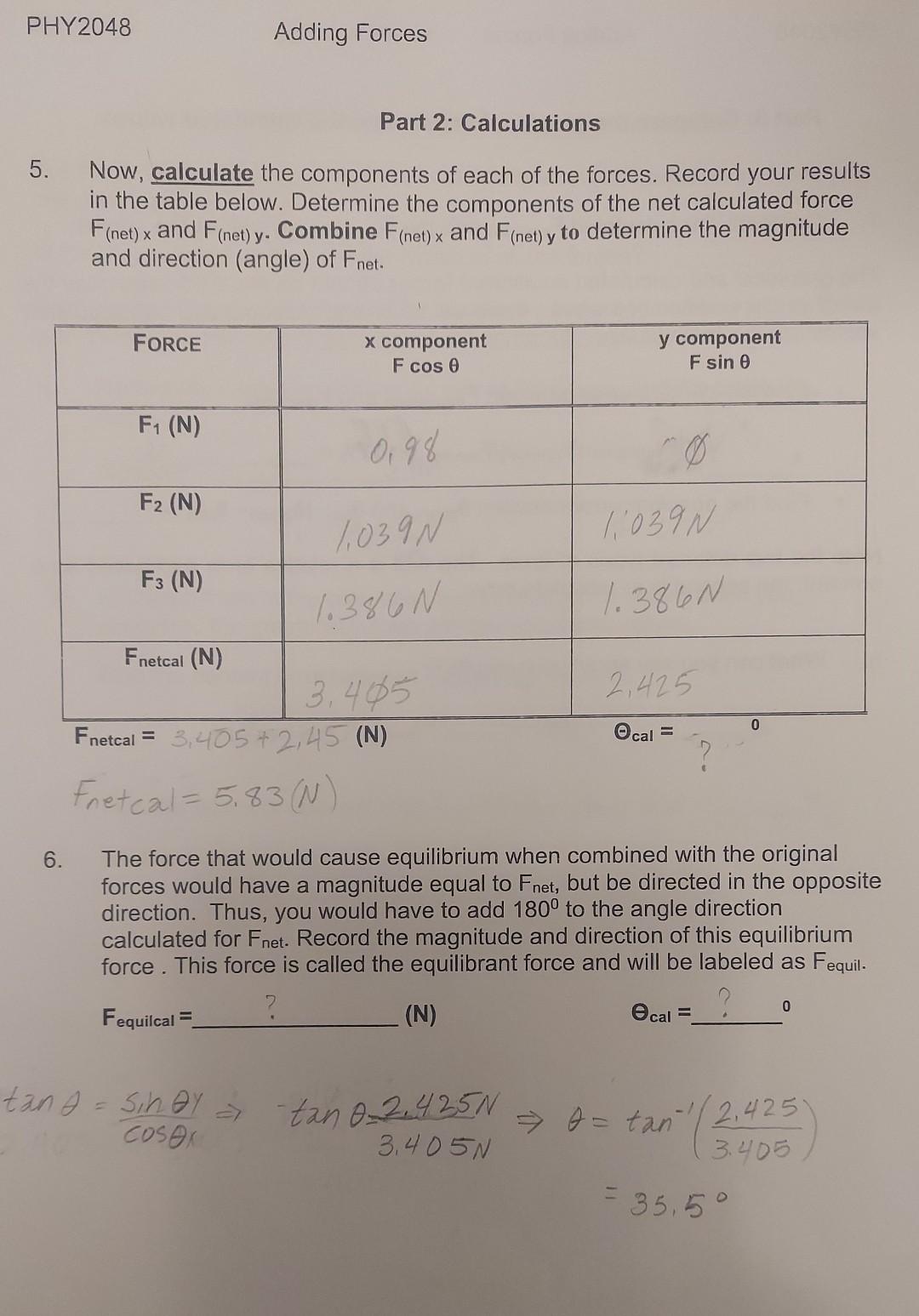 Solved Lah: Adding Two-Dimensional Forces-Staties The | Chegg.com