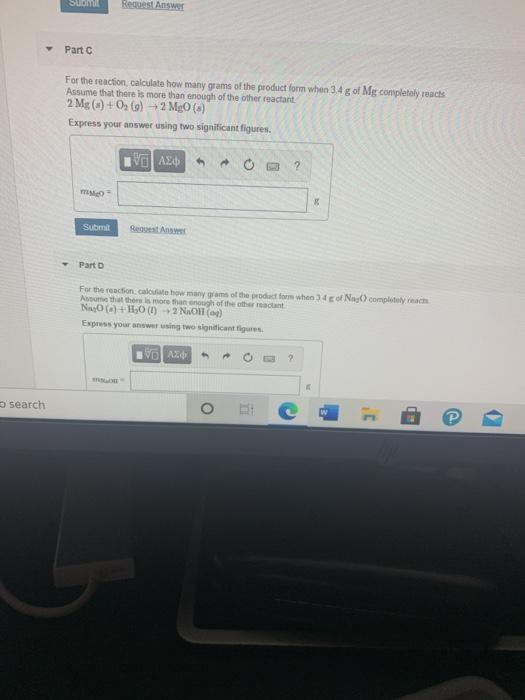 Solved Part A For the reaction calculate how many grams of | Chegg.com