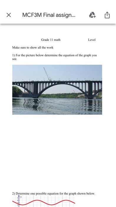 Solved Х MCF3M Final assign... Grade 11 math Level Make sure | Chegg.com