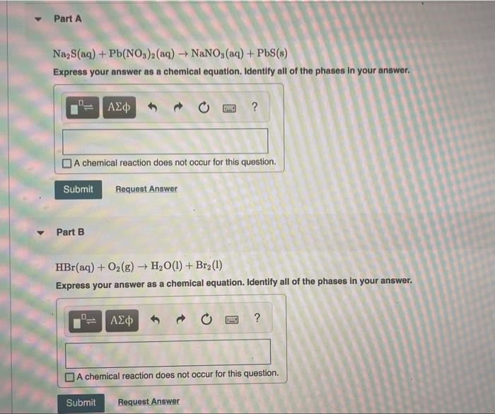 Solved Na2 S(aq)+Pb(NO3)2(aq)→NaNO3(aq)+PbS(s) Express your | Chegg.com