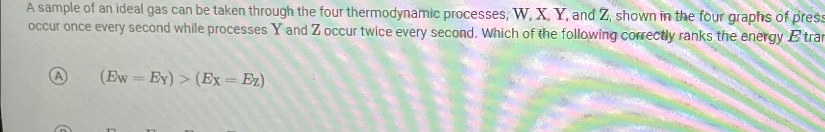 Solved A sample of an ideal gas can be taken through the | Chegg.com