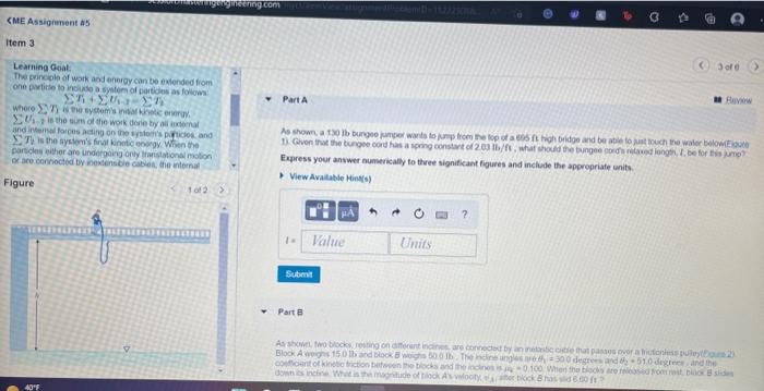 Solved Figure Part BAs shown, two blocks, resting on | Chegg.com