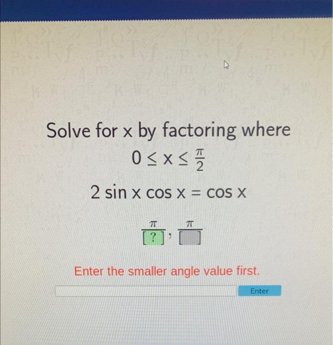 Solved Solve for x by factoring where | Chegg.com