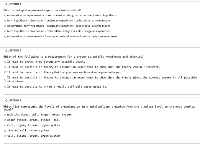 Solved QUESTION 1 Which is the logical sequence of steps in | Chegg.com