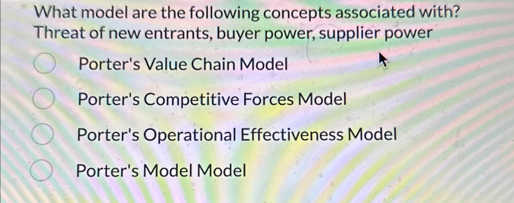 Solved What model are the following concepts associated | Chegg.com