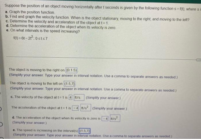 Solved Cr aptsitio posenton taructions f(t) 6t−2t2−0≤t+1 b. | Chegg.com